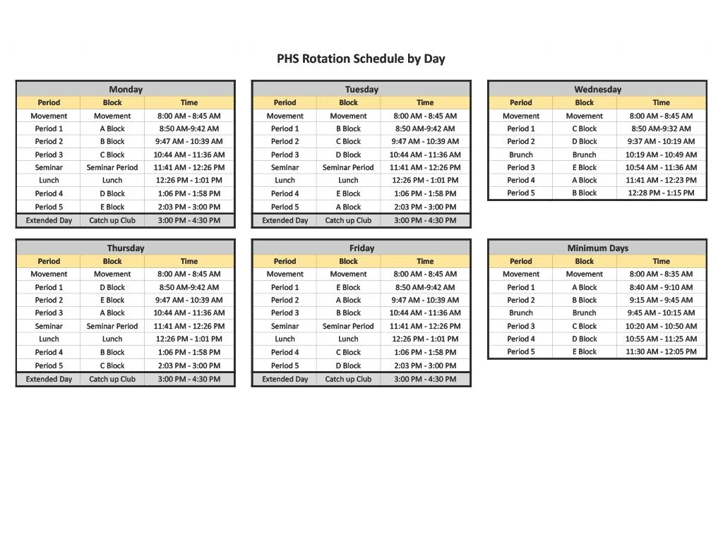 Bell Schedule — Girls Athletic Leadership School Los Angeles
