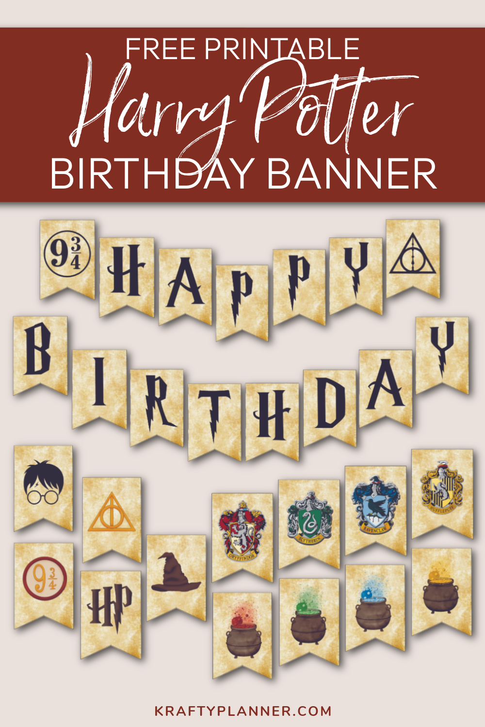 Free Printable Harry Potter Birthday Banner — Krafty Planner