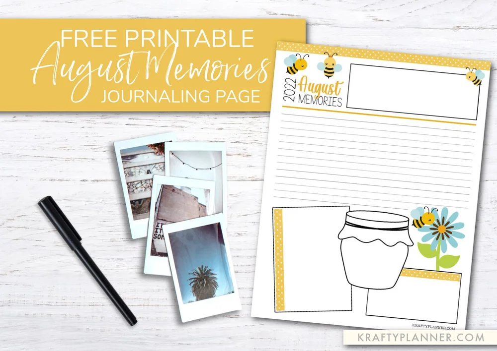 Free Printable August Memories Journaling Worksheet — Krafty Planner