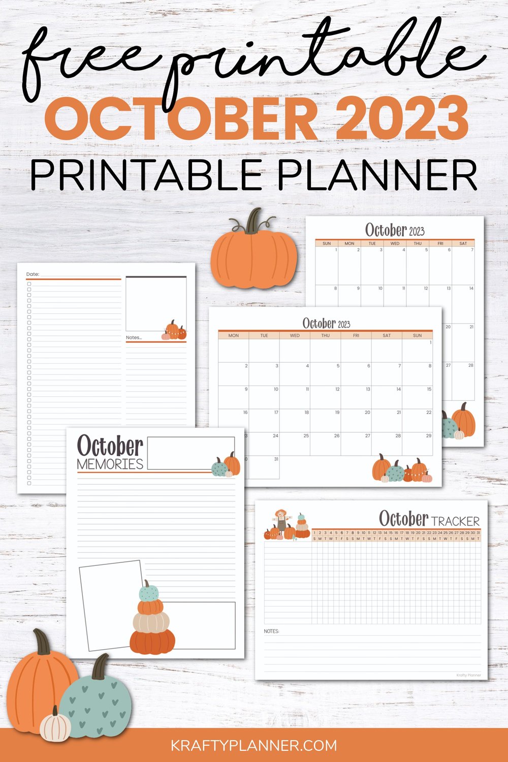 Free Printable October 2023 Planning Pages — Krafty Planner