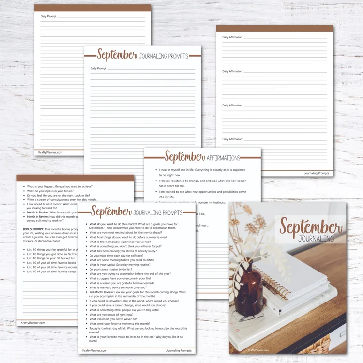 Daily Journaling Prompts & Affirmations for September — Krafty Planner