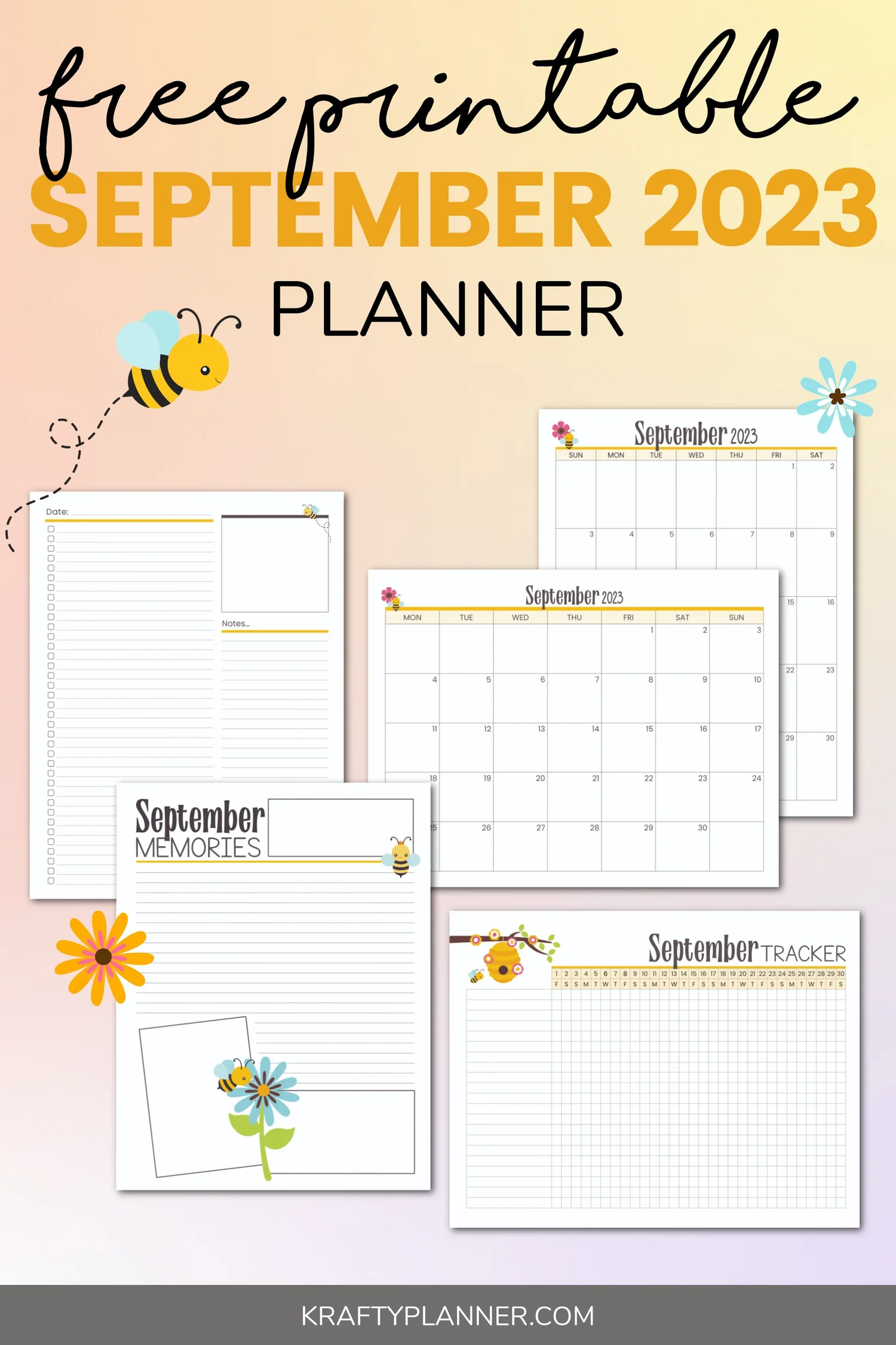 Free Printable September 2023 Planning Pages — Krafty Planner