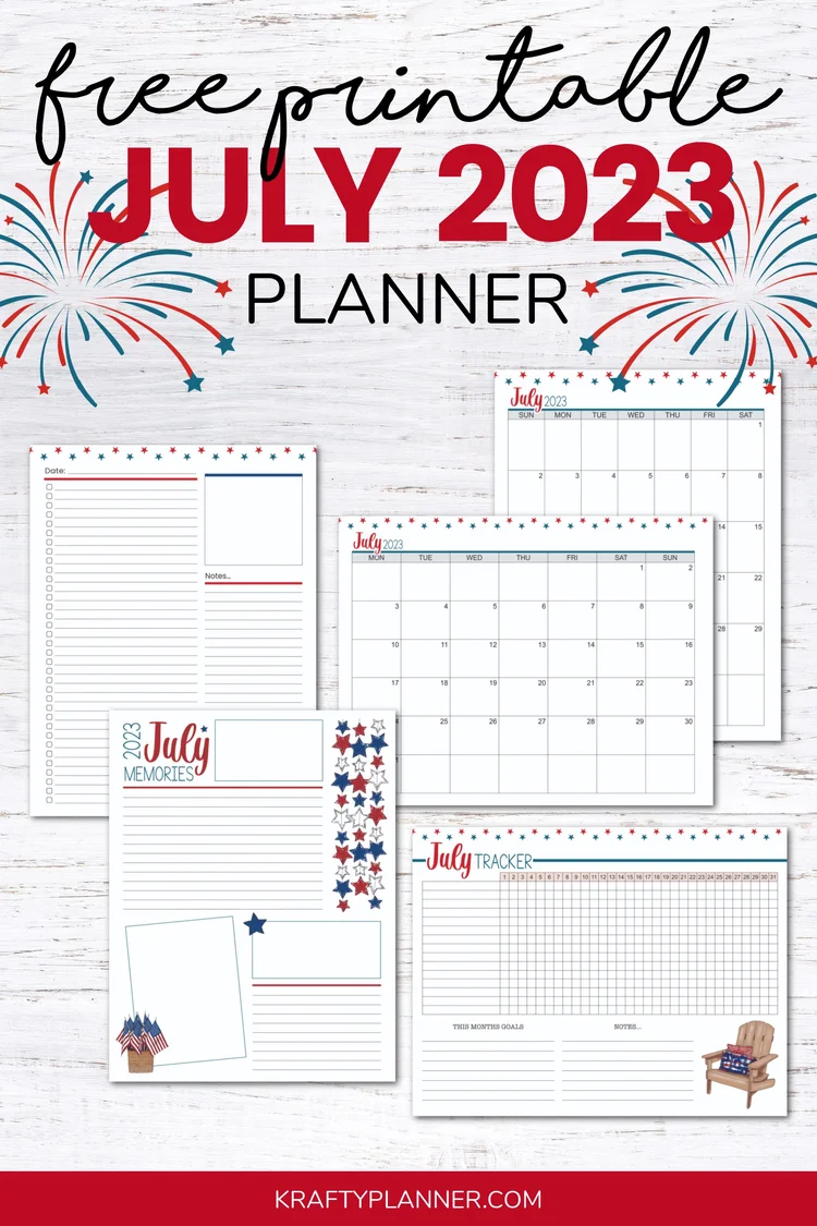 Free Printable July 2023 Planning Pages — Krafty Planner