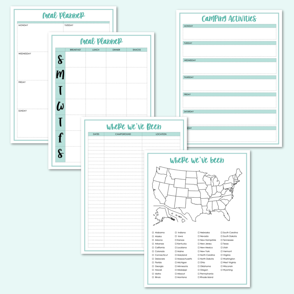 Camping List Camping Themed Printable Camping Notes Printable Camping ...