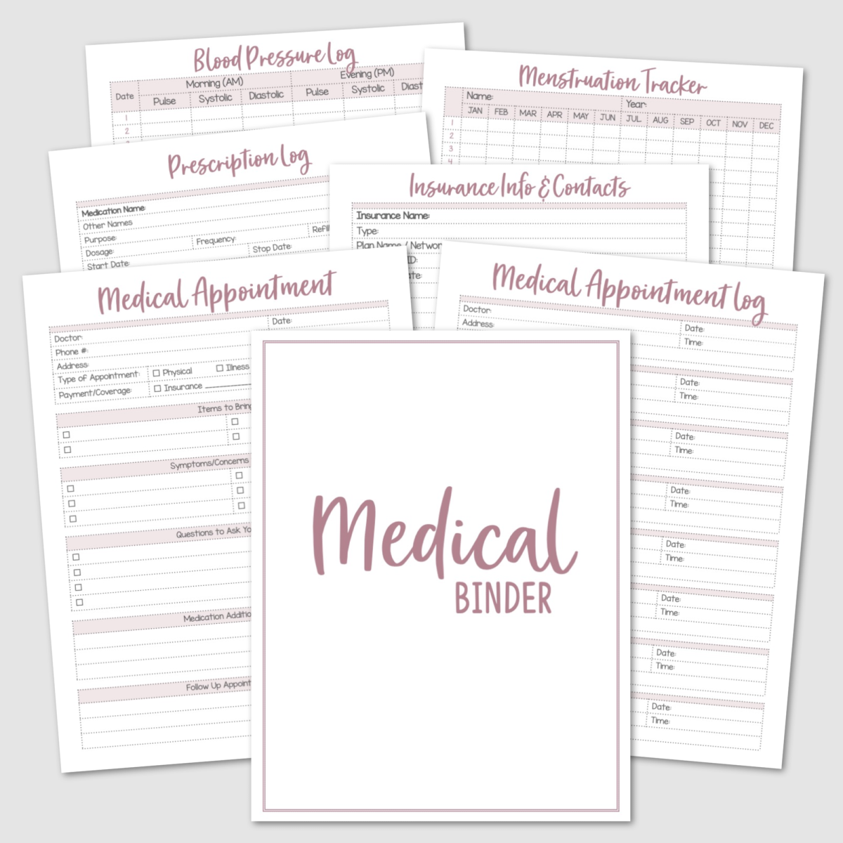 Family Medical Binder {Editable PDF} — Krafty Planner
