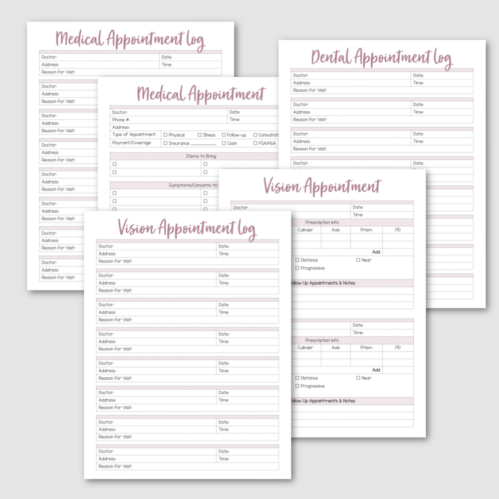 Family Medical Binder {Editable PDF} — Krafty Planner