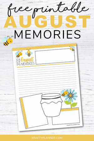 Free Printable August Memories Journaling Worksheet — Krafty Planner
