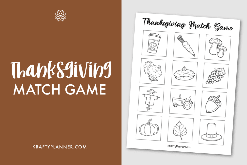 Thanksgiving Match Game Free Printable — Krafty Planner