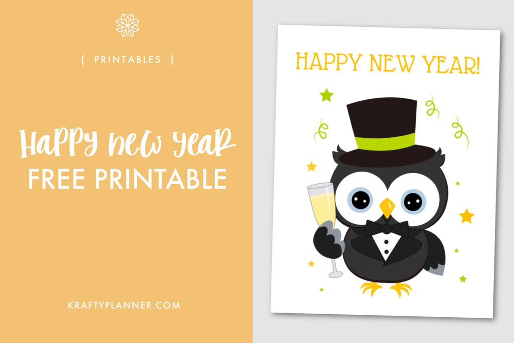 Happy New Year Owl Printable — Krafty Planner