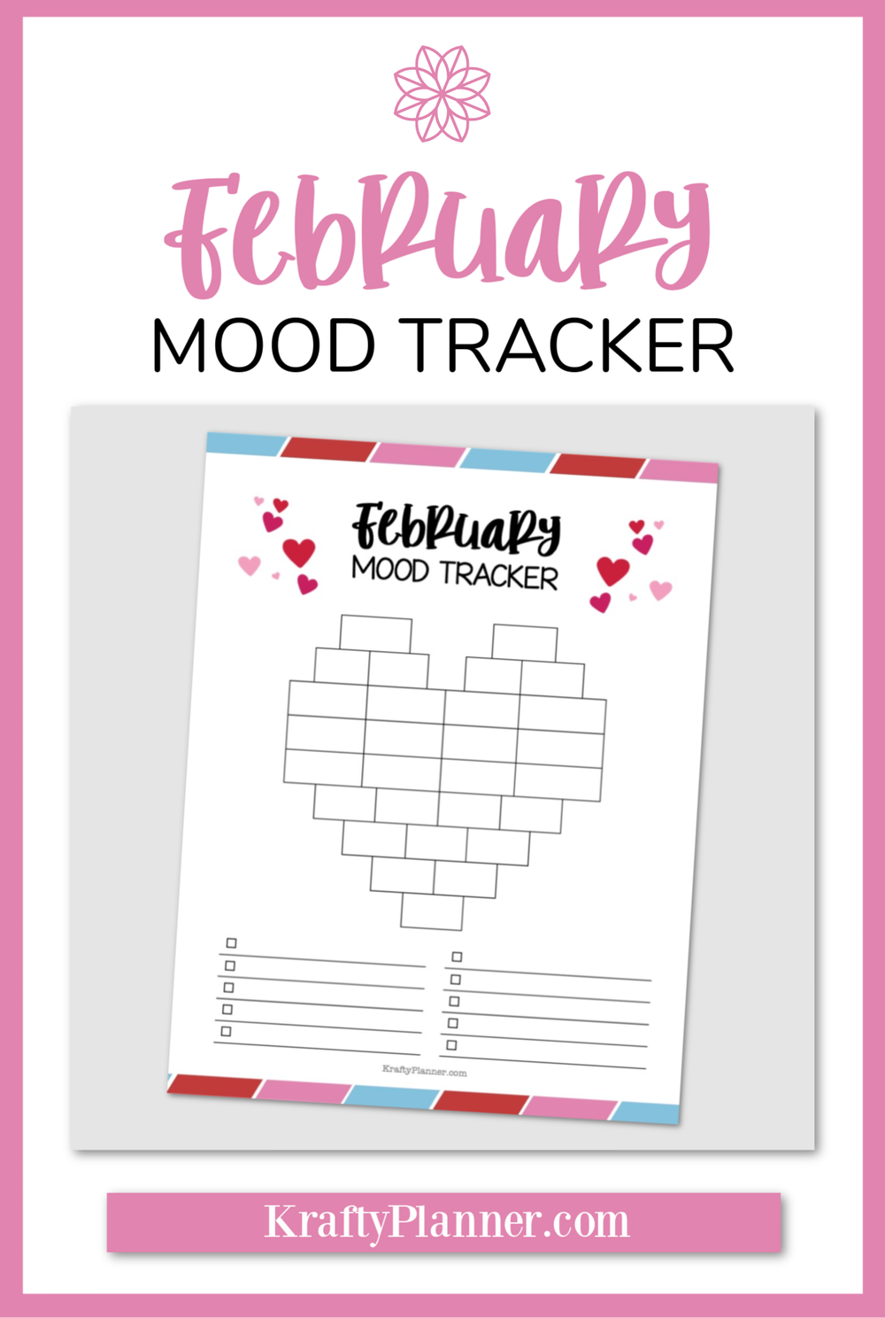 February Mood Tracker Heart {Free Printable} — Krafty Planner