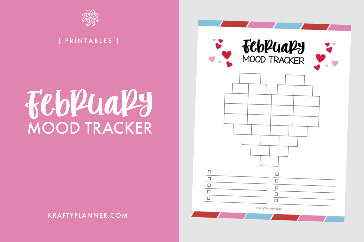 February Mood Tracker Heart {Free Printable} — Krafty Planner