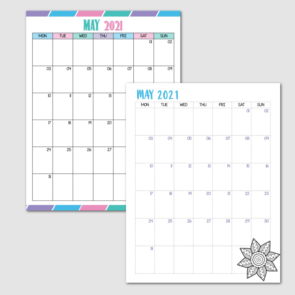 Free Printable May 2021 Calendar — Krafty Planner