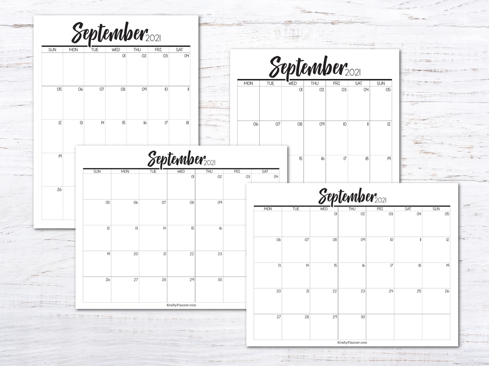 Free Printable September 2021 Calendar — Krafty Planner