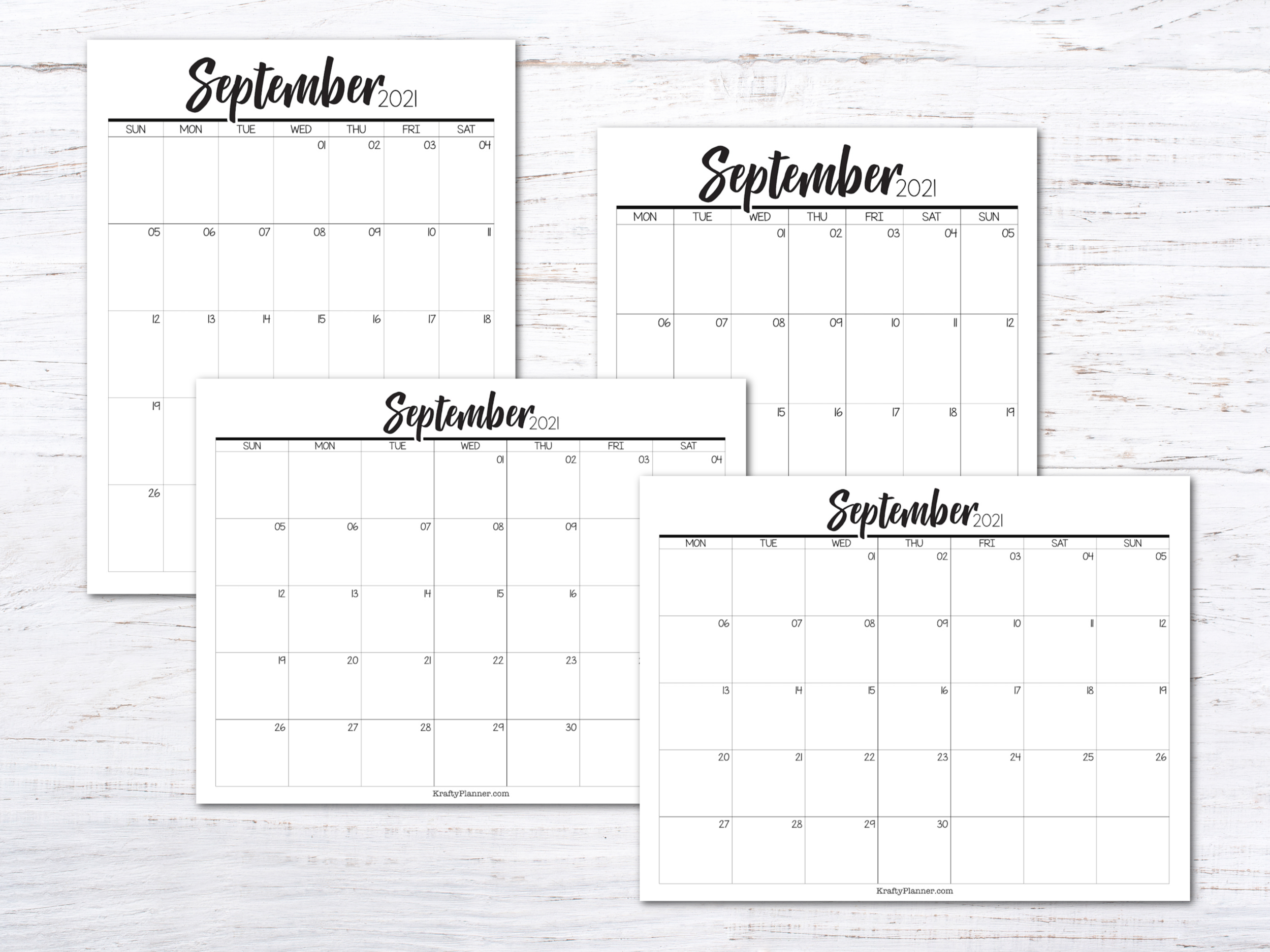 Free Printable September 2021 Calendar — Krafty Planner