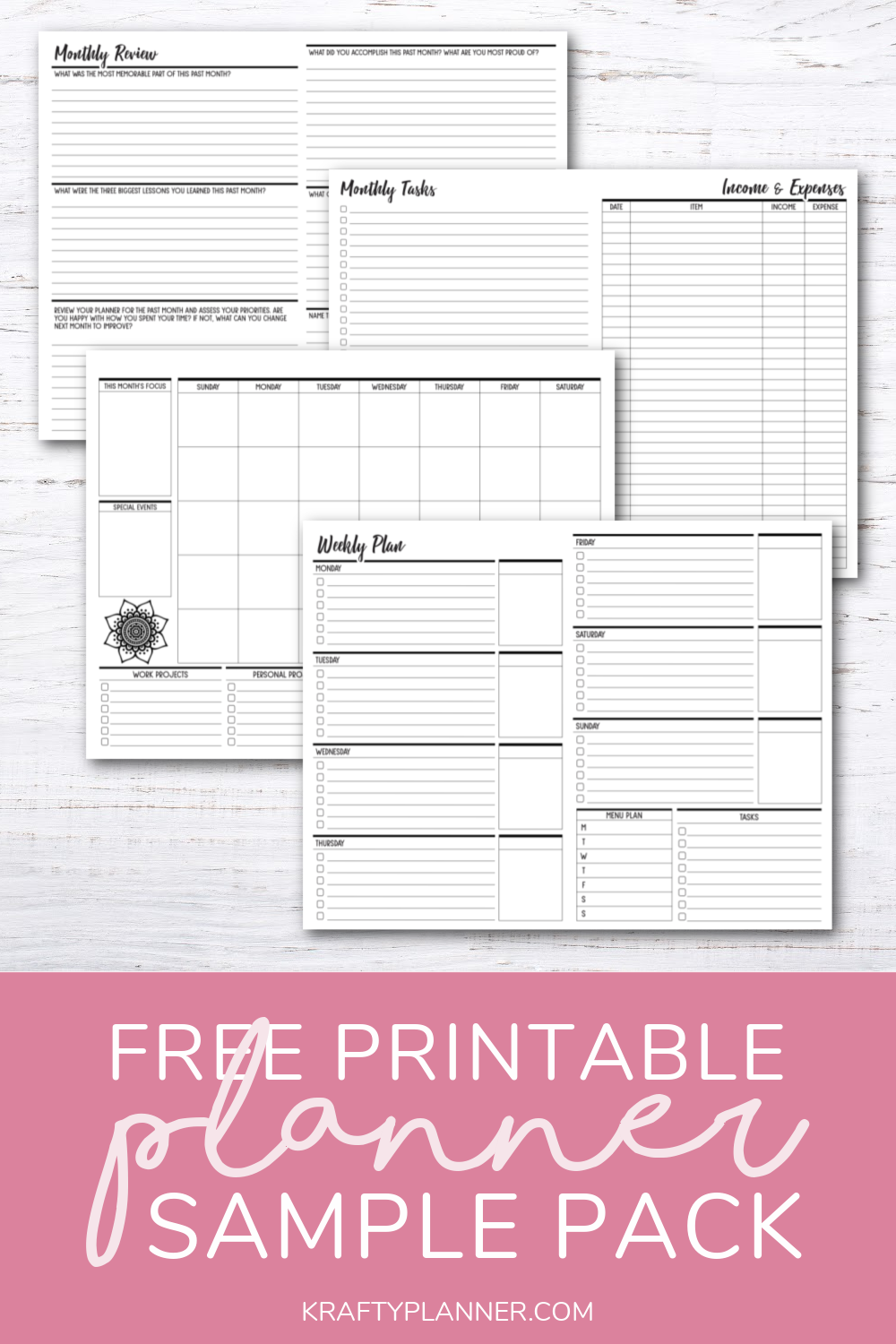 2022 Planner Sample Freebie! — Krafty Planner