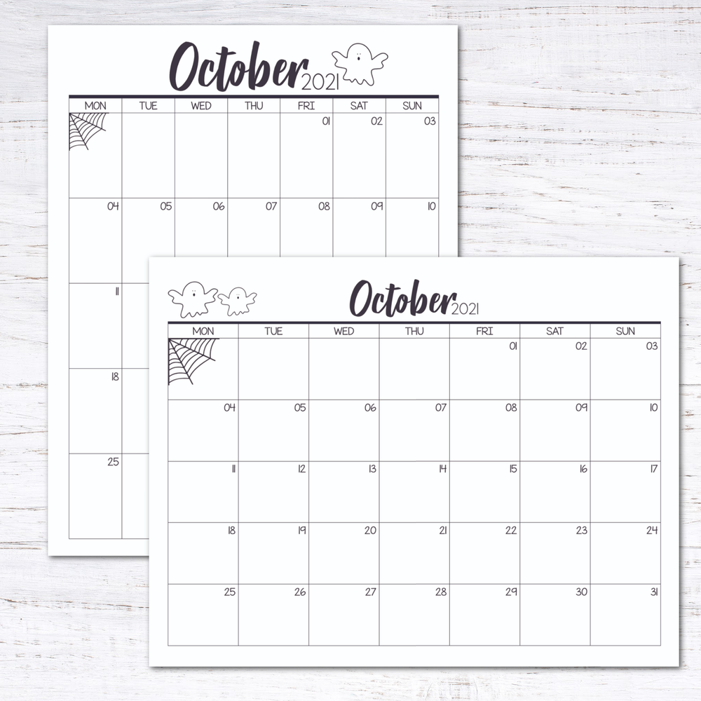 Free Printable October 2021 Calendar — Krafty Planner