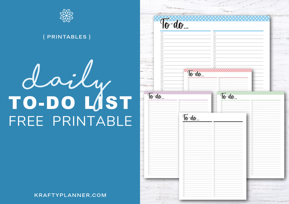 Daily To-Do List - Free Printable (Day 11) — Krafty Planner