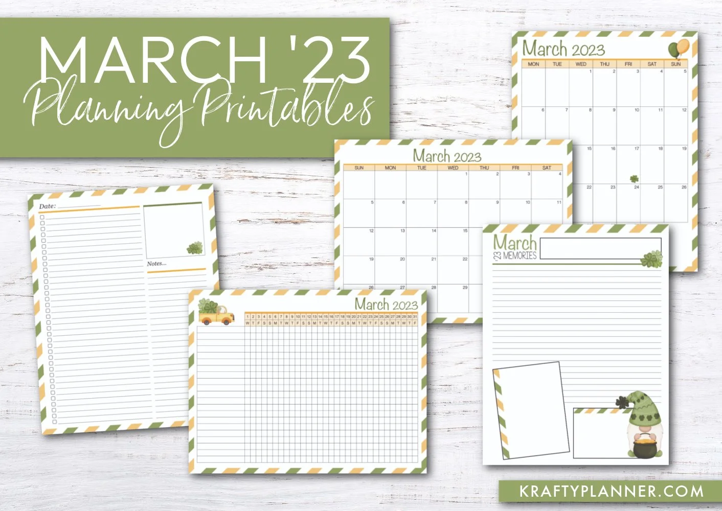 Free Printable March 2023 Planning Pages — Krafty Planner