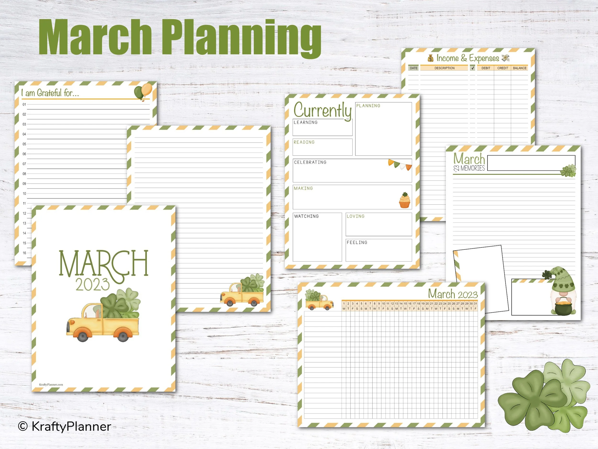 Free Printable March 2023 Planning Pages Krafty Planner