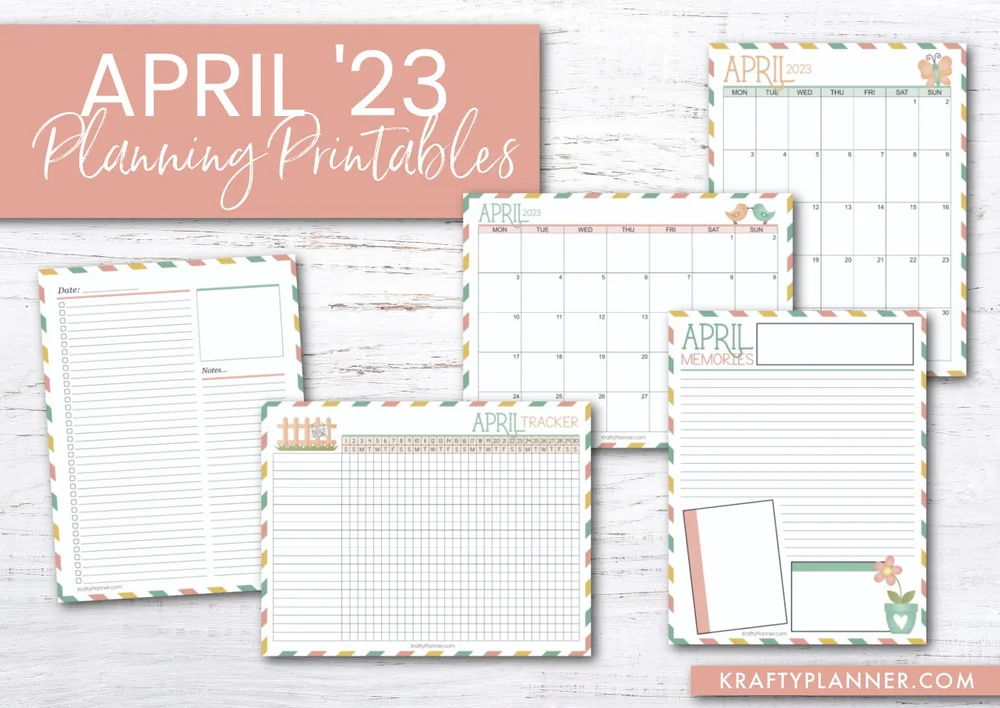Free Printable April 2023 Planning Pages — Krafty Planner
