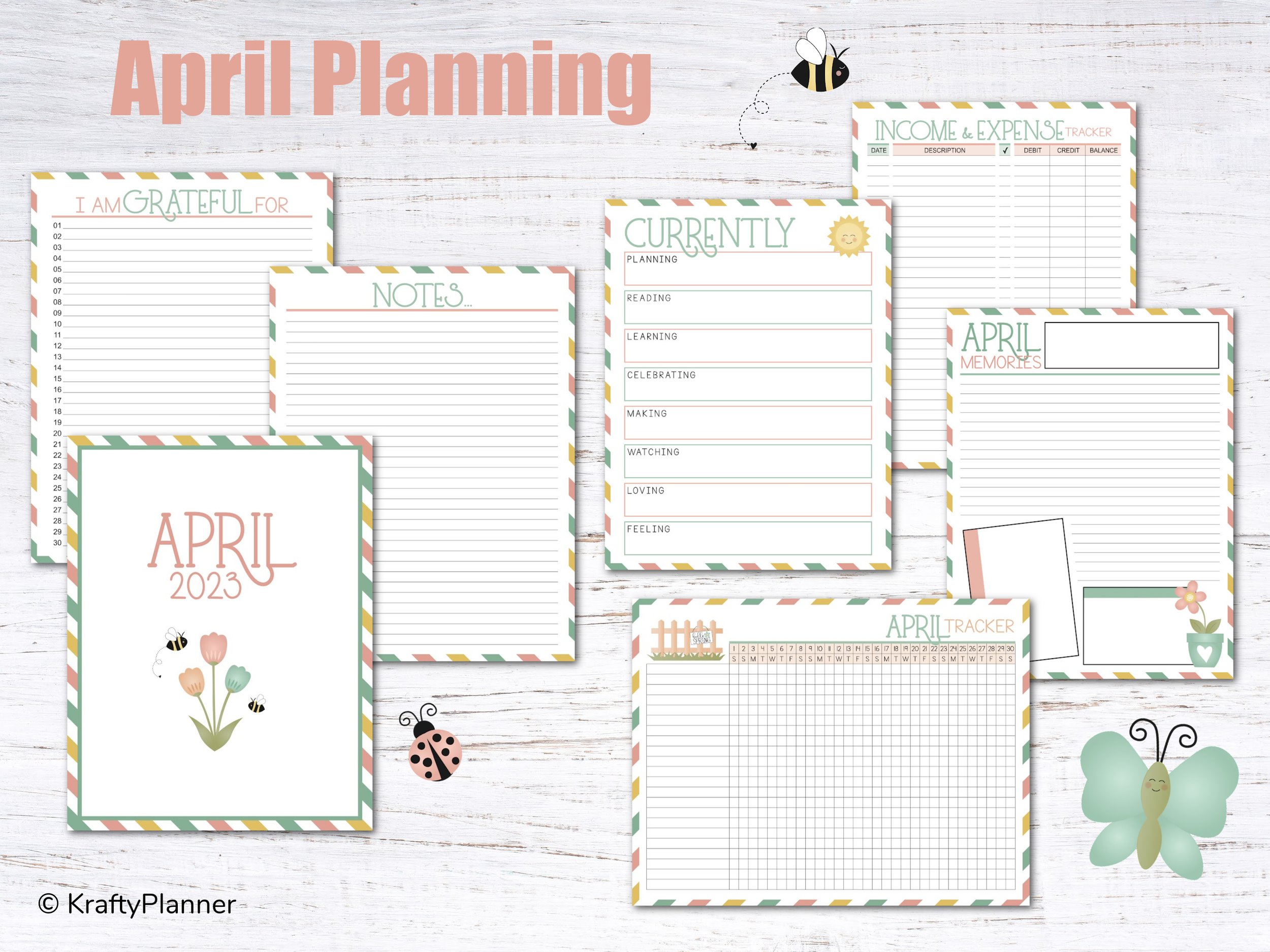 Free Printable April 2023 Planning Pages — Krafty Planner