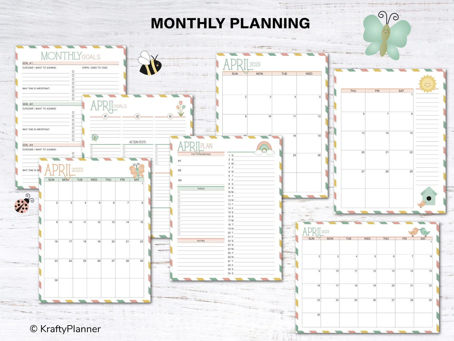 Free Printable April 2023 Planning Pages — Krafty Planner