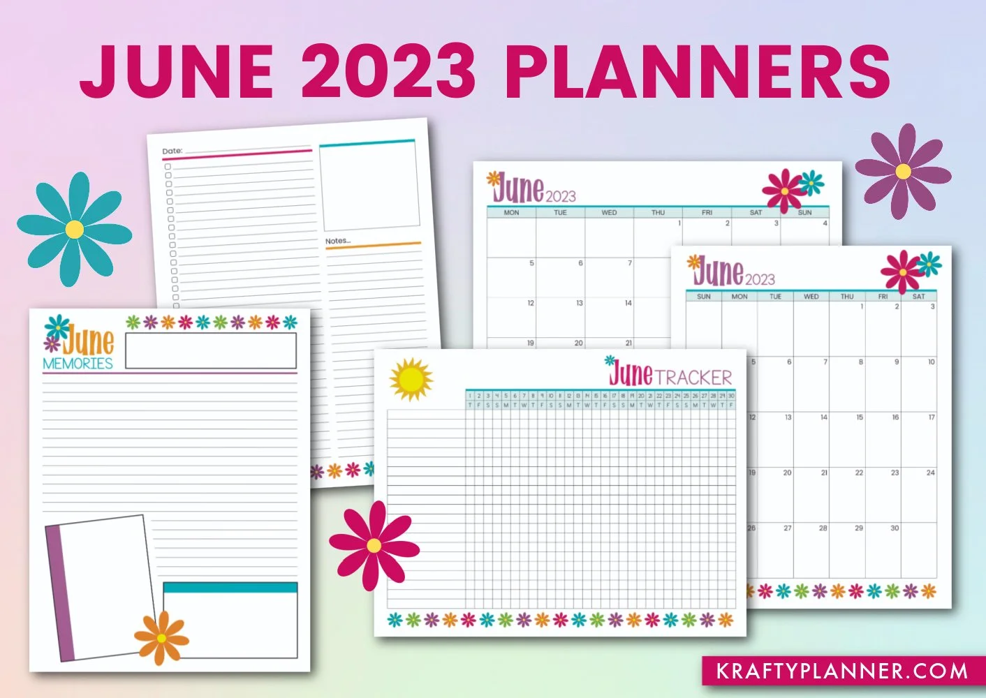 Free Printable June 2023 Planning Pages — Krafty Planner