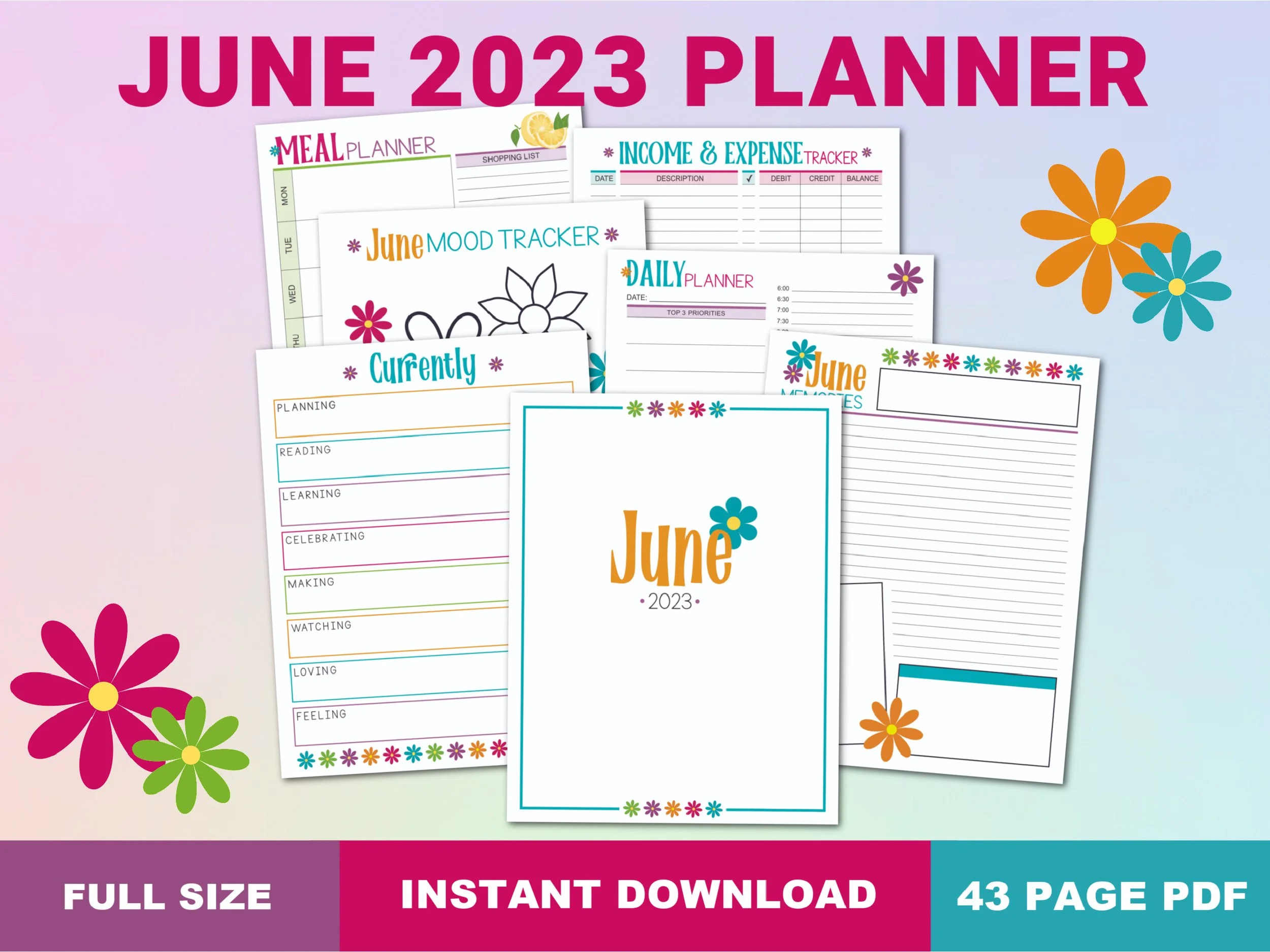Free Printable June 2023 Planning Pages — Krafty Planner