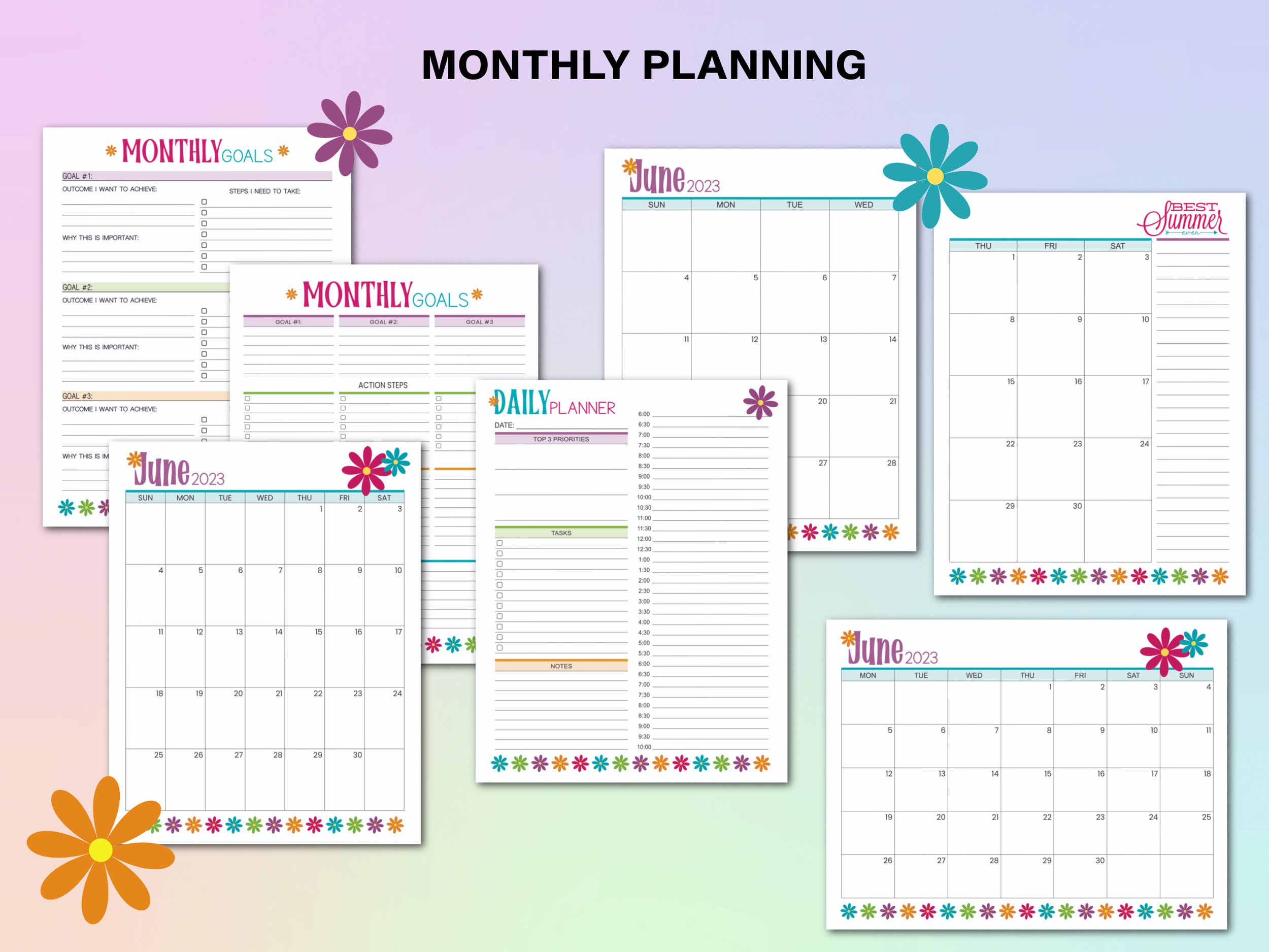 Free Printable June 2023 Planning Pages — Krafty Planner