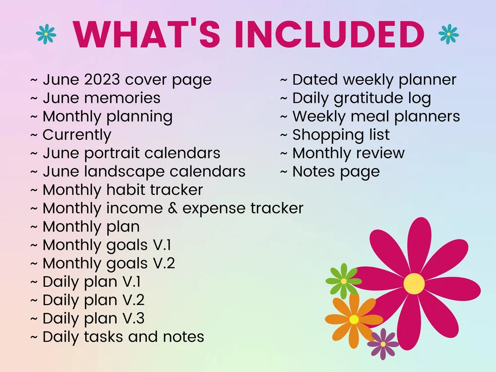 Free Printable June 2023 Planning Pages — Krafty Planner