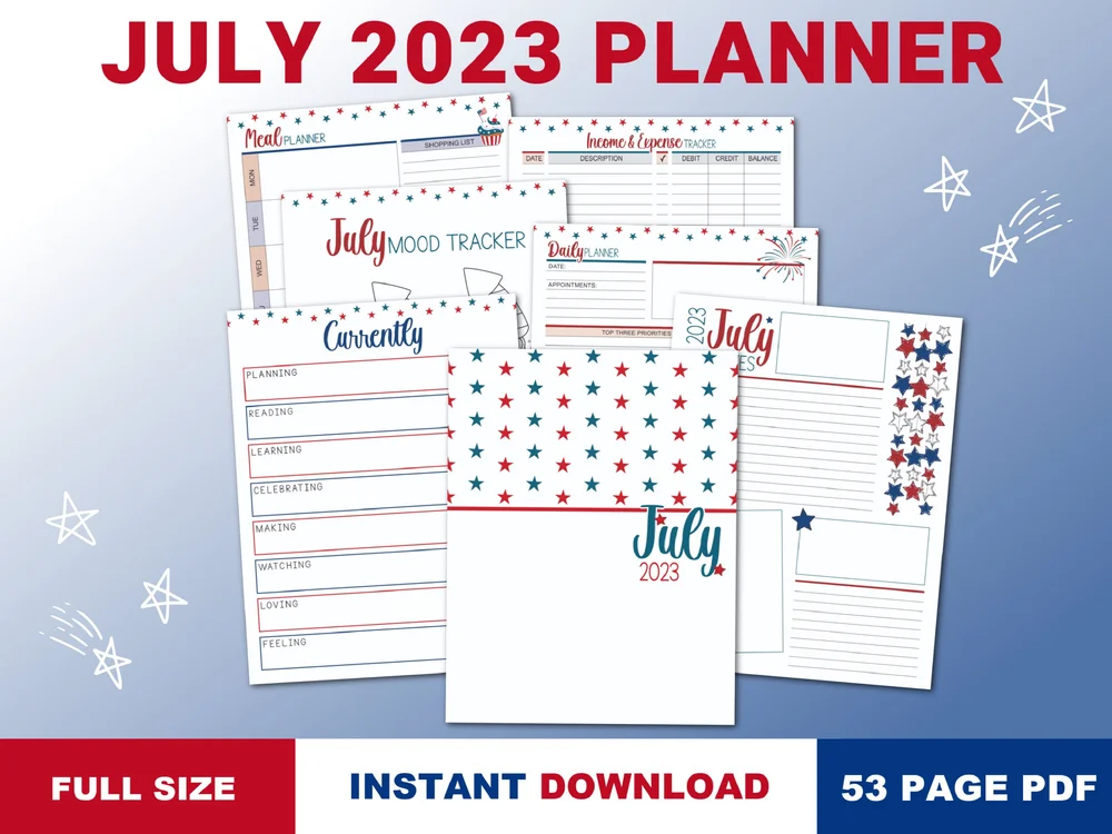 Free Printable July 2023 Planning Pages — Krafty Planner