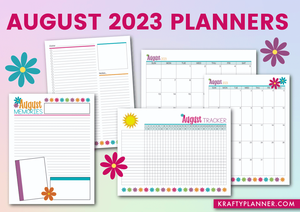 Free Printable August 2023 Planning Pages — Krafty Planner