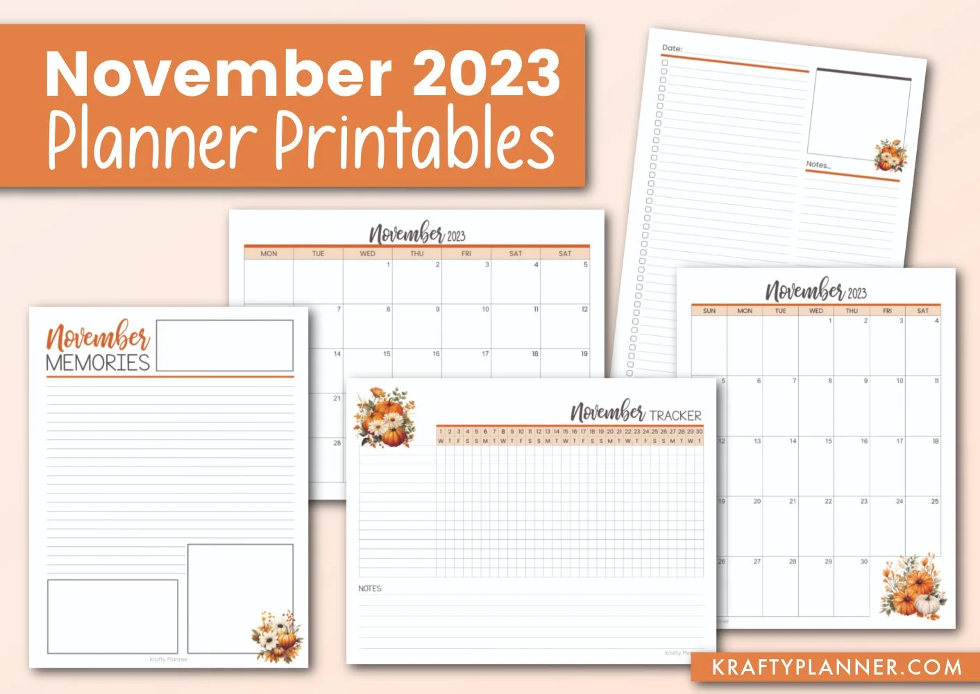 Free Printable November 2023 Planning Pages — Krafty Planner