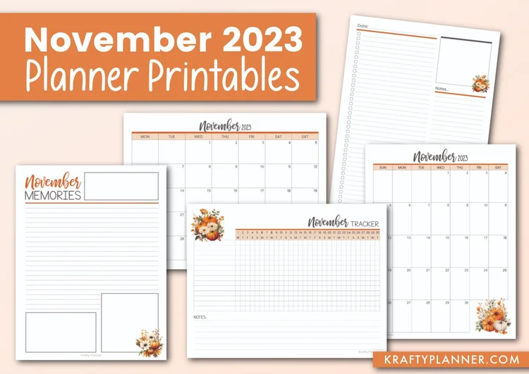 Free Printable November 2023 Planning Pages — Krafty Planner