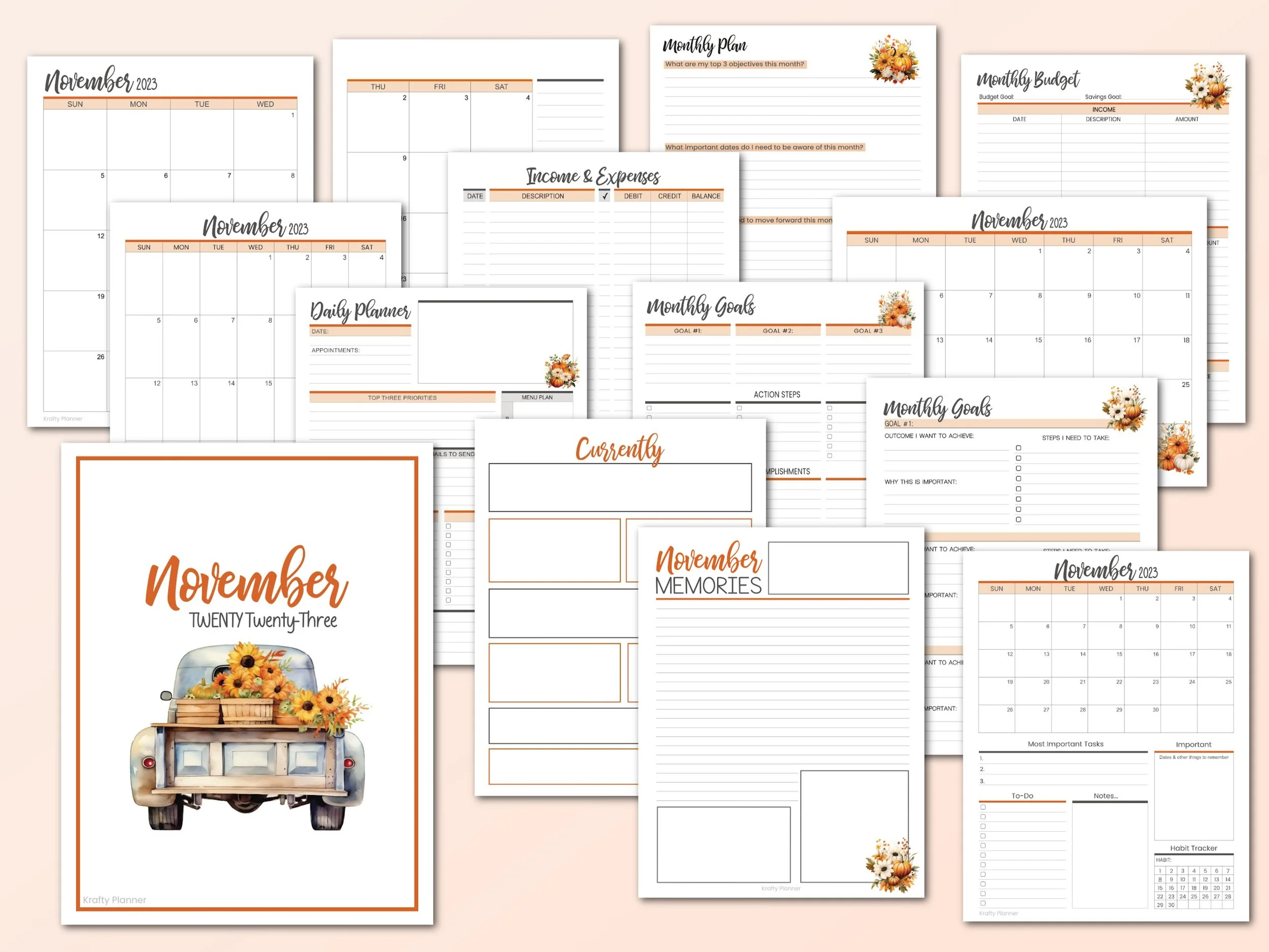 Free Printable November 2023 Planning Pages — Krafty Planner