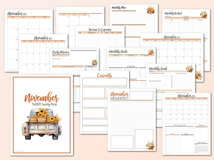 Free Printable November 2023 Planning Pages — Krafty Planner