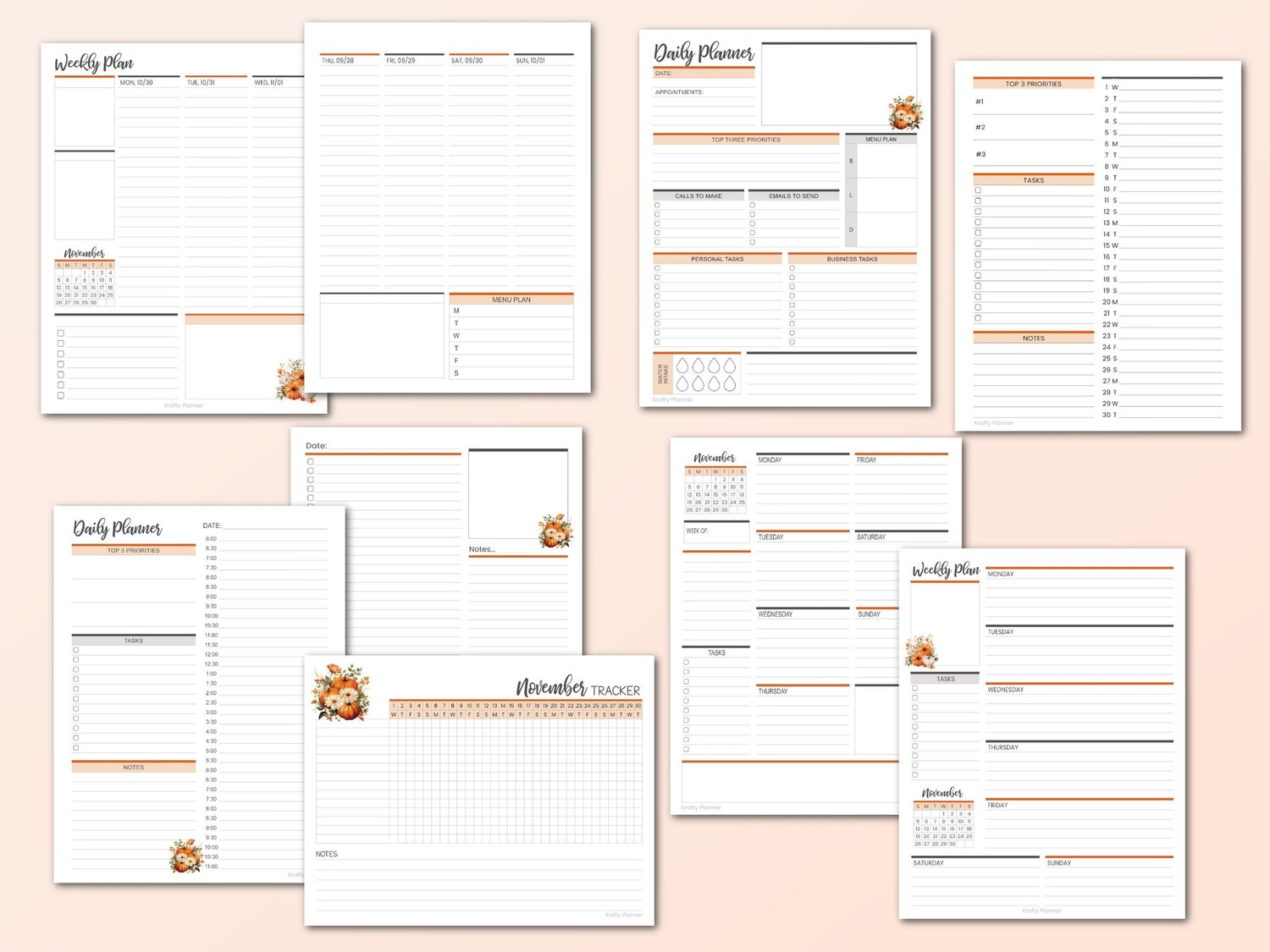 Free Printable November 2023 Planning Pages — Krafty Planner
