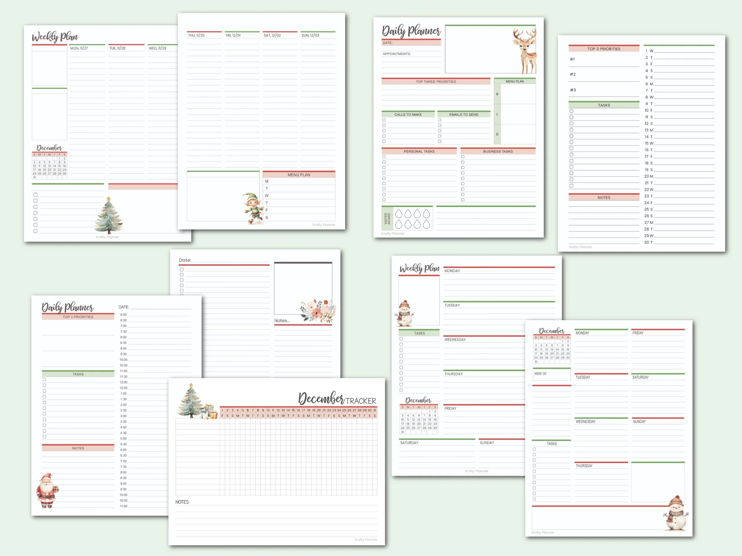 Free Printable December 2023 Planning Pages — Krafty Planner
