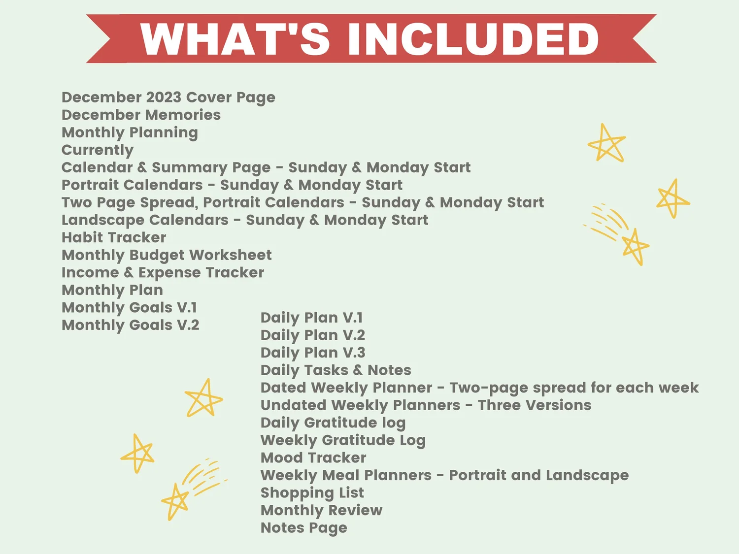 Free Printable December 2023 Planning Pages — Krafty Planner