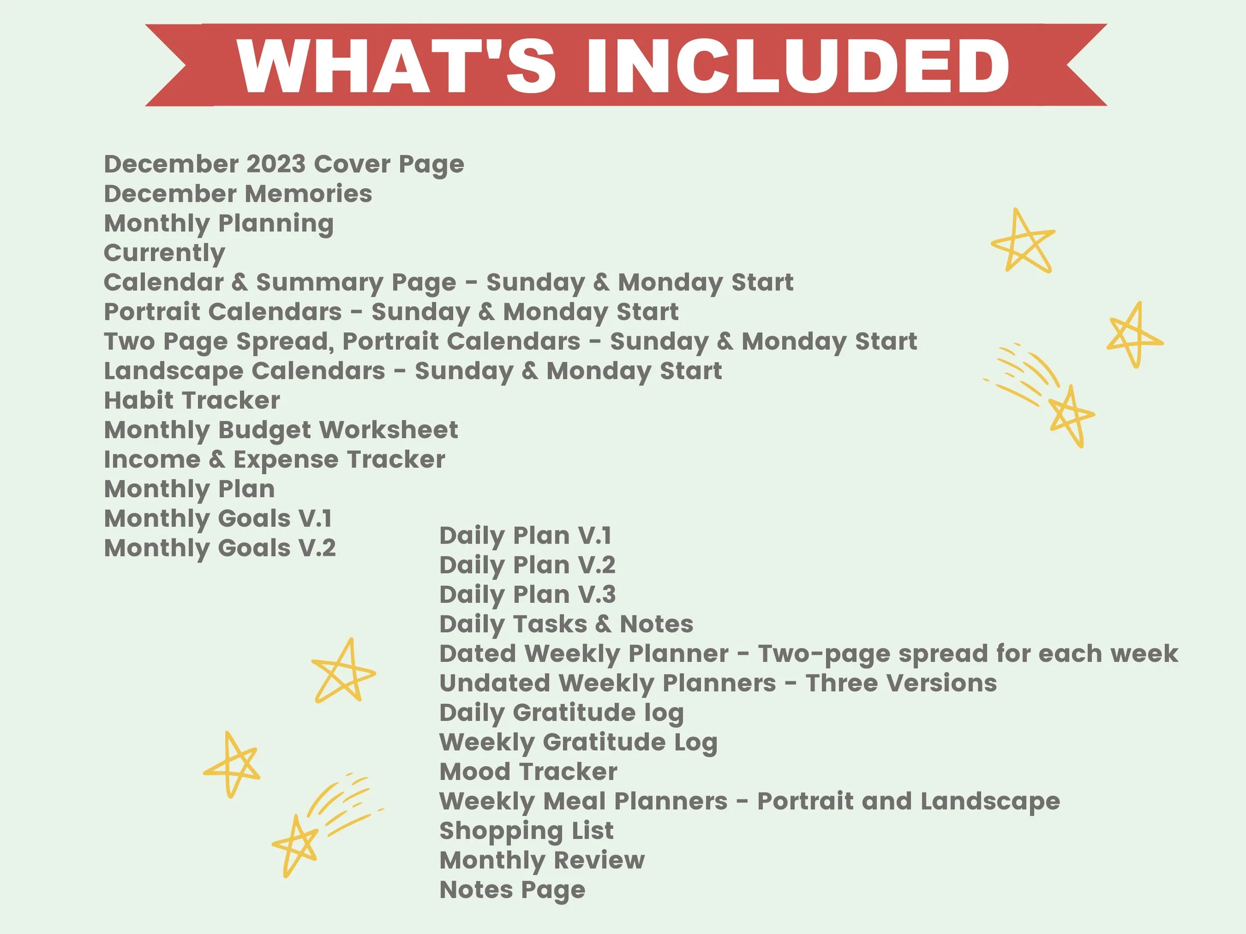 Free Printable December 2023 Planning Pages — Krafty Planner