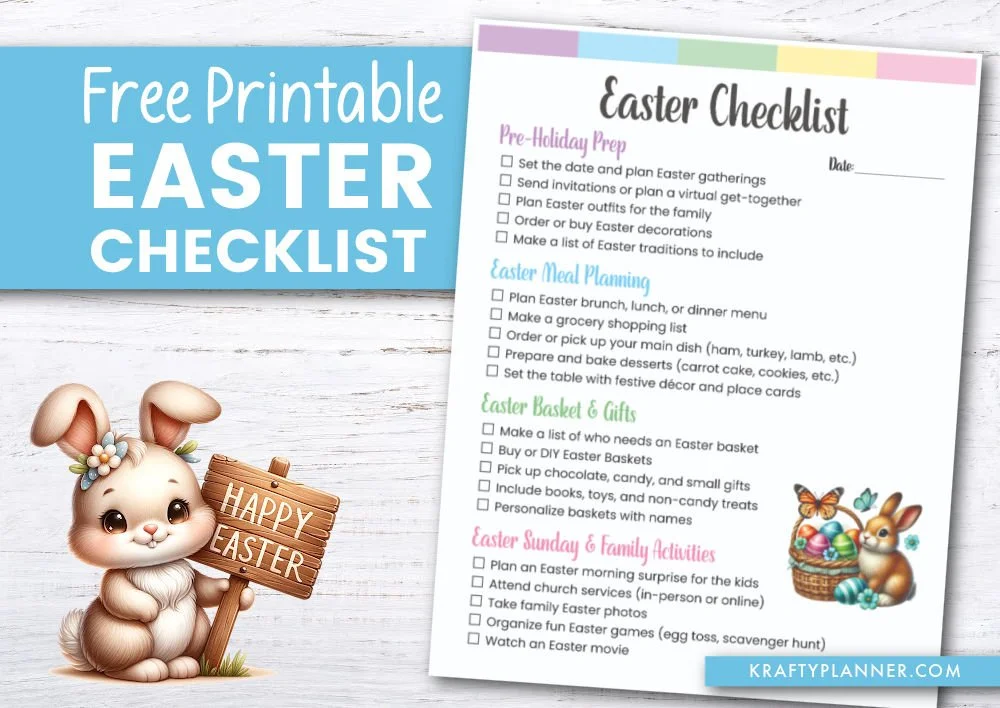 Free Printable Easter Checklist to Get Ready for the Holiday — Krafty ...