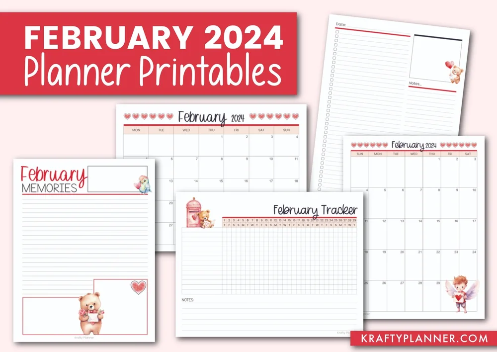 Free Printable February 2024 Planning Pages — Krafty Planner