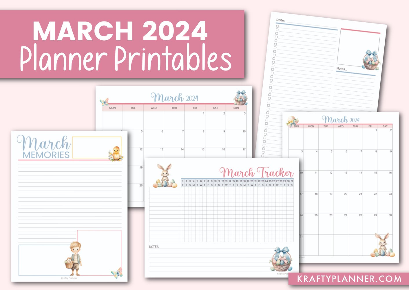March 2024 Planner Printables — Krafty Planner