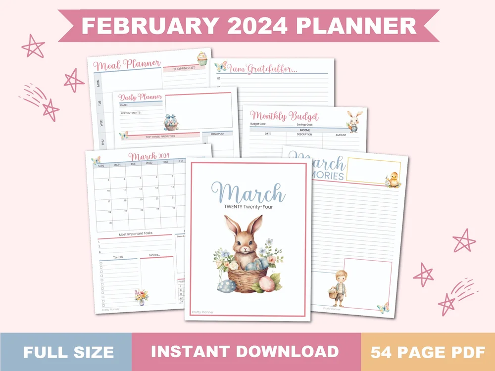 March 2024 Planner Printables — Krafty Planner