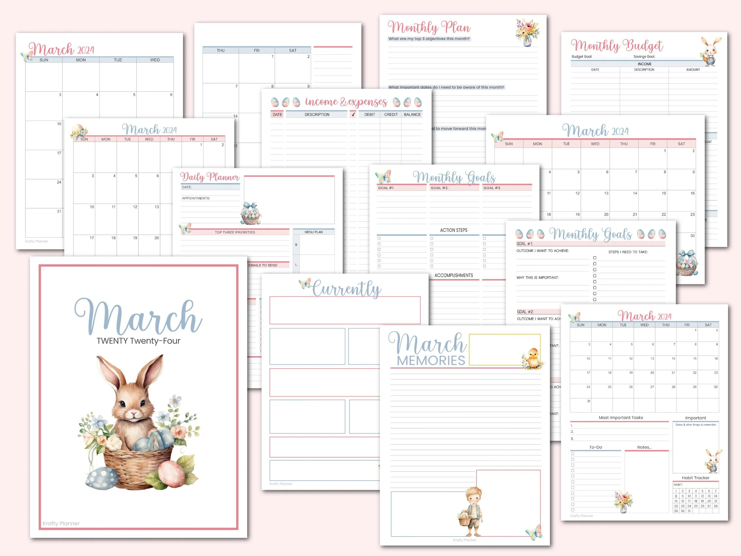 March 2024 Planner Printables — Krafty Planner