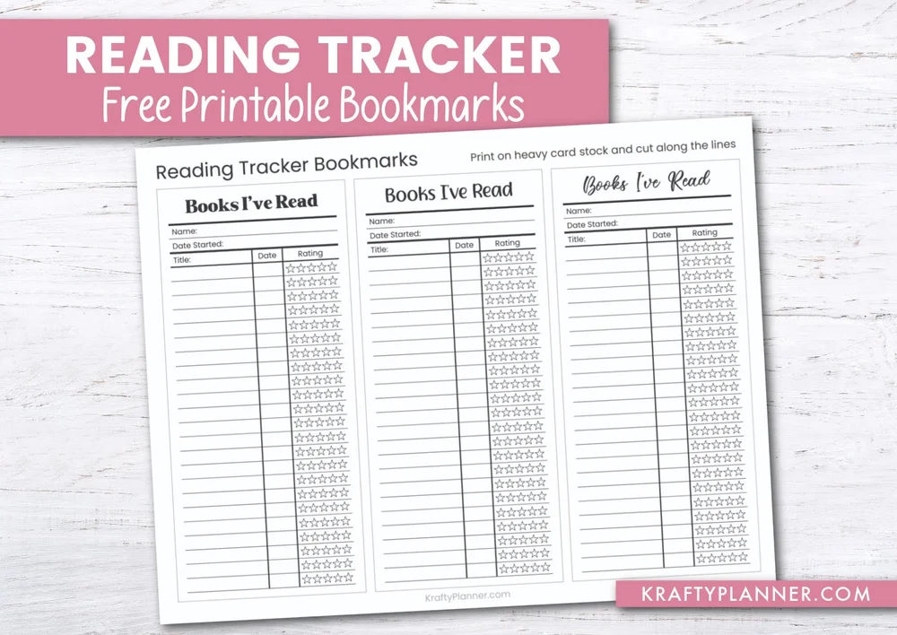Free Printable Book Tracker Bookmarks to Chart Your Reading Journey ...