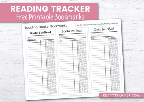 Free Printable Book Tracker Bookmarks to Chart Your Reading Journey ...