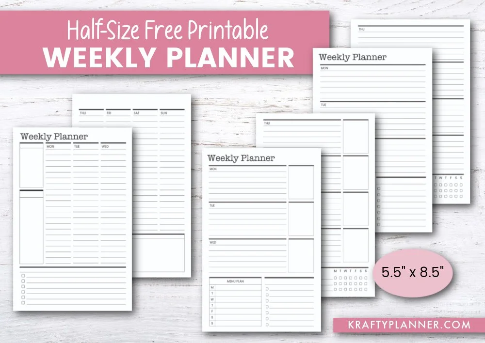 Free Half Page Planner Printables - Free Printables Hub