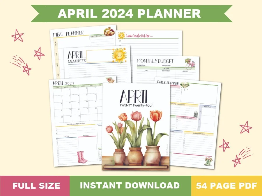 April 2024 Monthly Planner Printables — Krafty Planner
