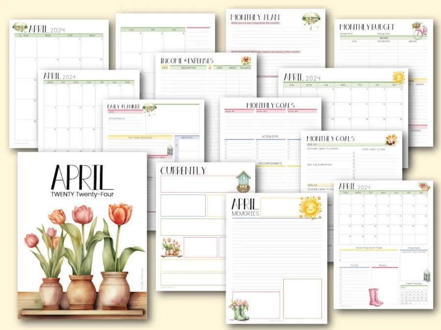 April 2024 Monthly Planner Printables — Krafty Planner
